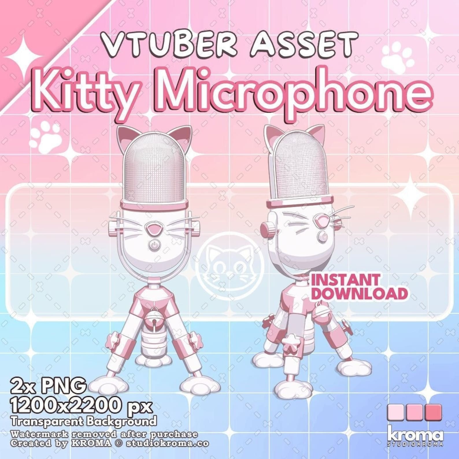 VTUBER ASSET | Pink Kitty Microphone - Etsy
