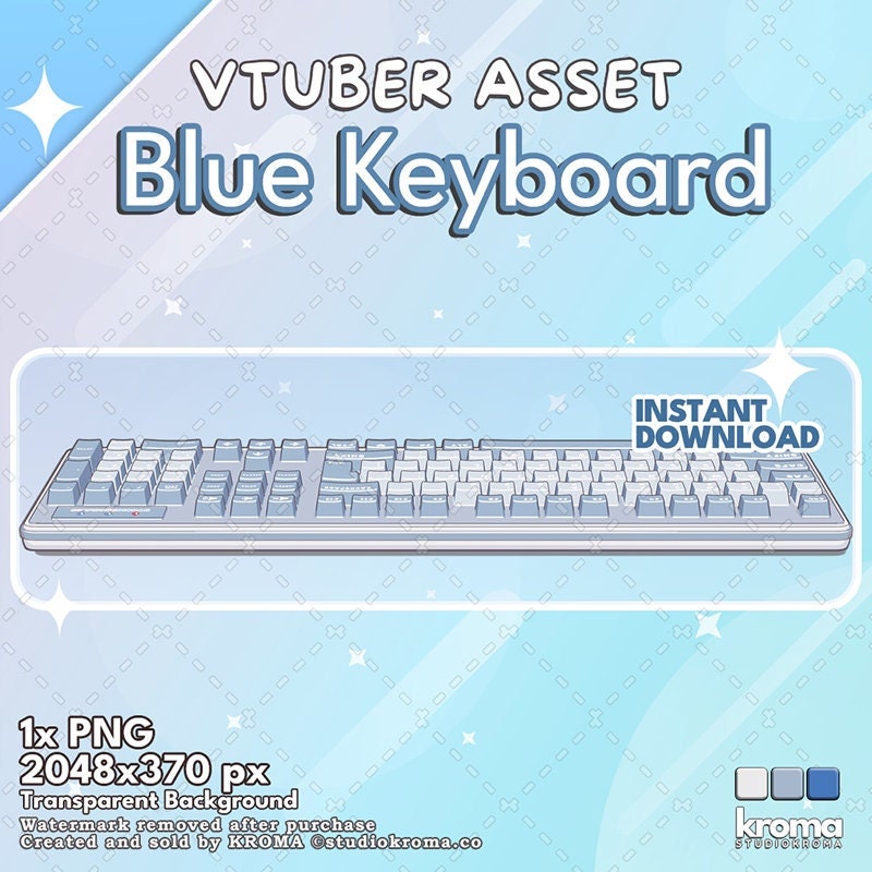 VTUBER ASSET Blue Keyboard - Etsy