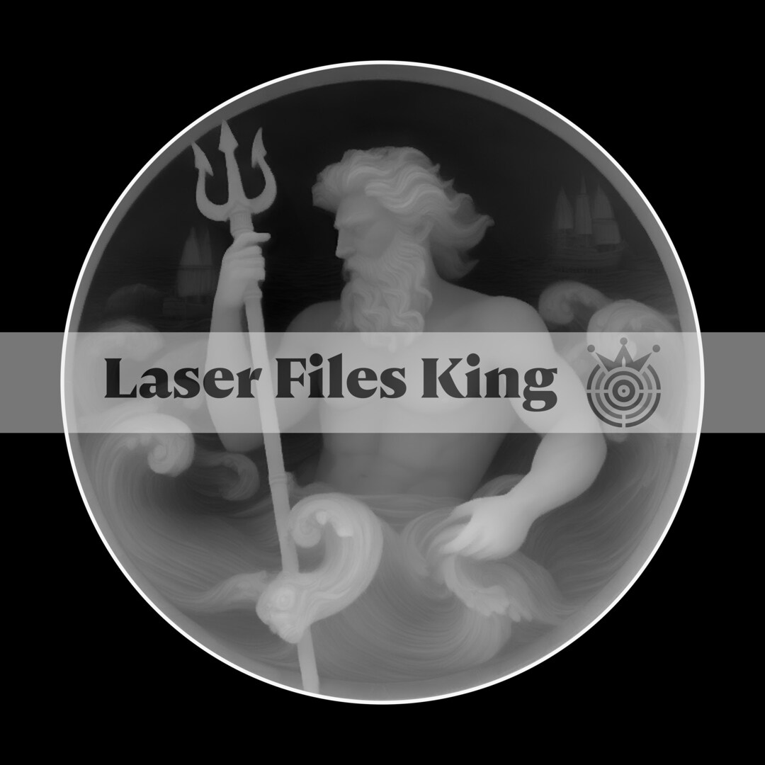 Fiber Laser Cut Depth Map 3D Poseidon PNG File / Depth Engraving ...