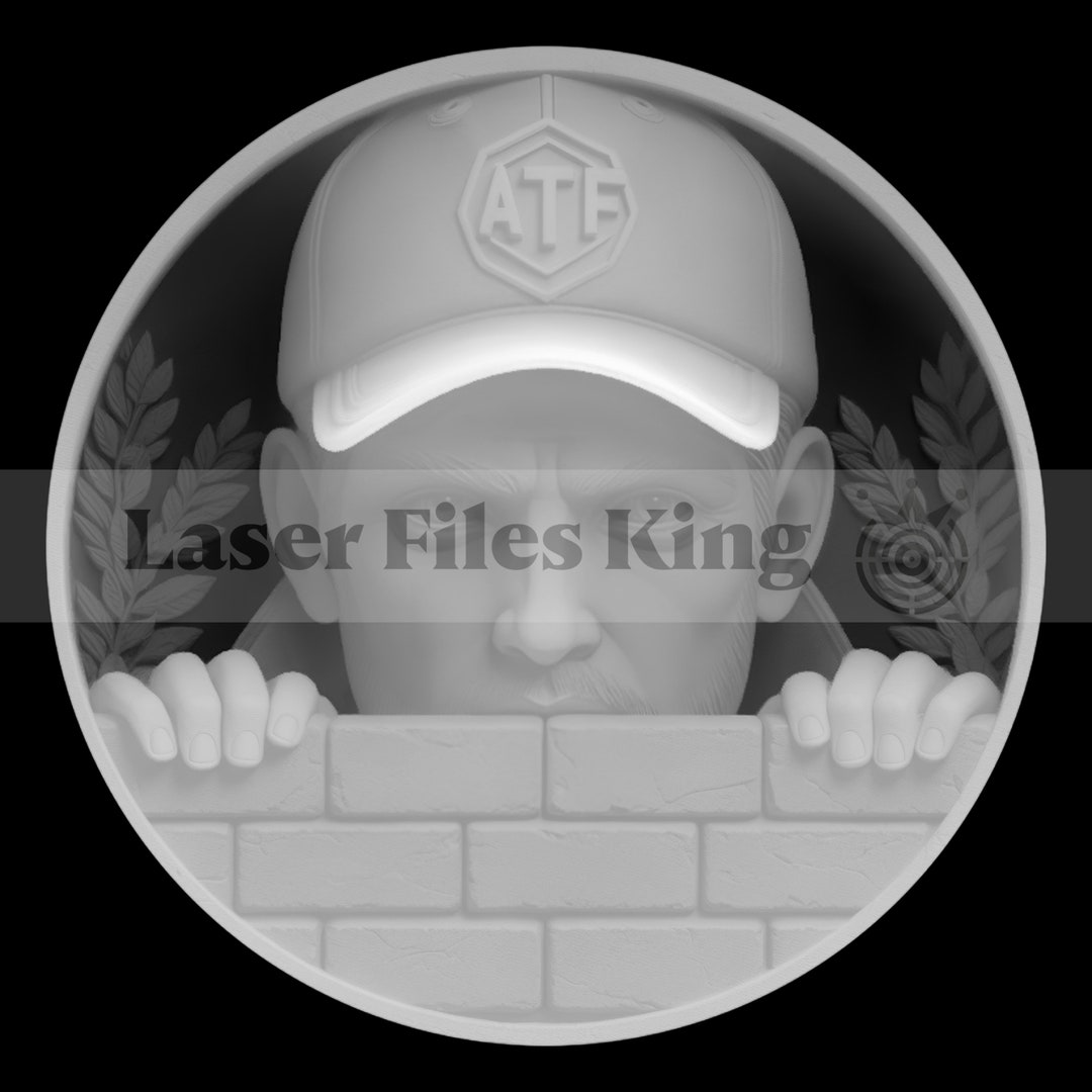Fiber Laser Cut Depth Map 3D PNG File, Depth Engraving, Brass Coin ...