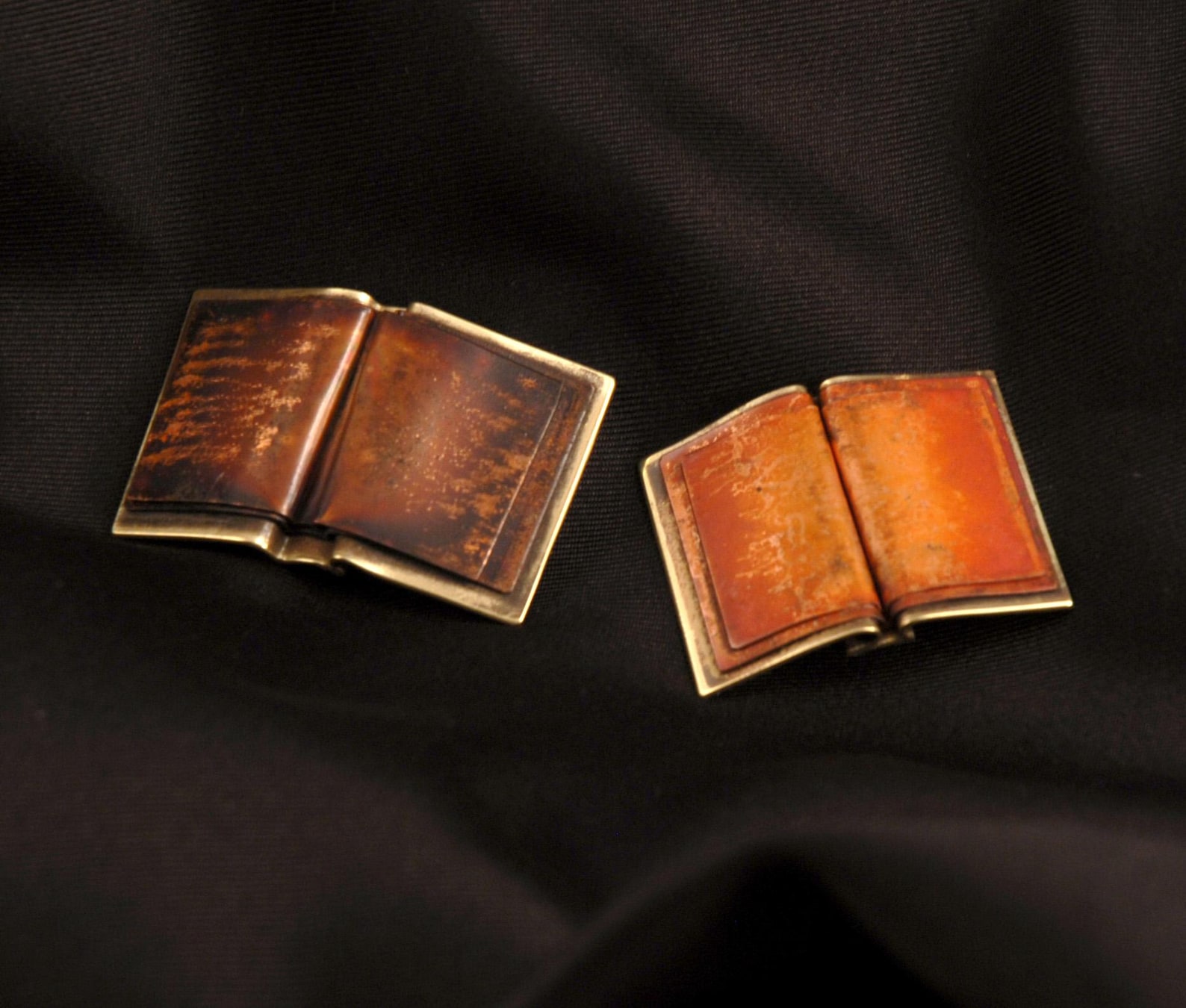 Book Pin - Foldformed Copper & Brass - Jewelry for Bibliophiles - Etsy