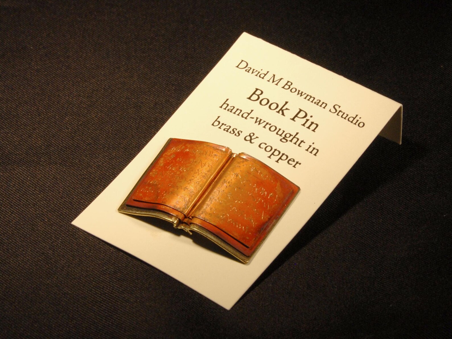 Book Pin - Foldformed Copper & Brass - Jewelry for Bibliophiles - Etsy