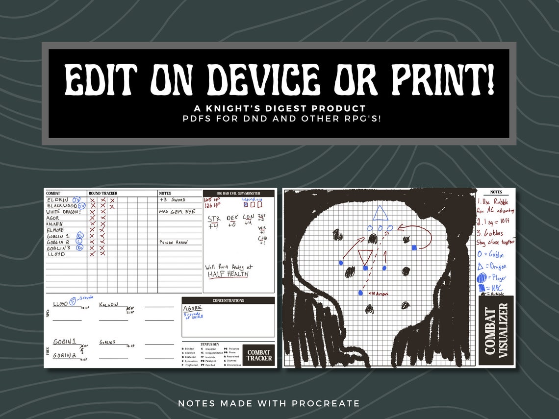 Combat Tracker for Dnd| Ttrpg's, Dnd, Dungeons and Dragons, Notes ...
