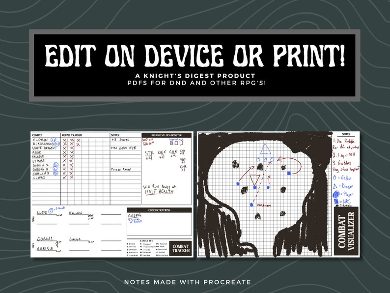 Combat Tracker for Dnd| Ttrpg's, Dnd, Dungeons and Dragons, Notes ...