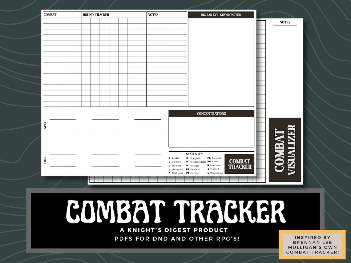Combat Tracker for Dnd| Ttrpg's, Dnd, Dungeons and Dragons, Notes ...