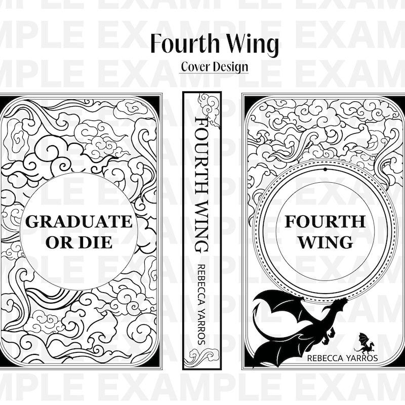 Fourth Wing Book Cover - Etsy