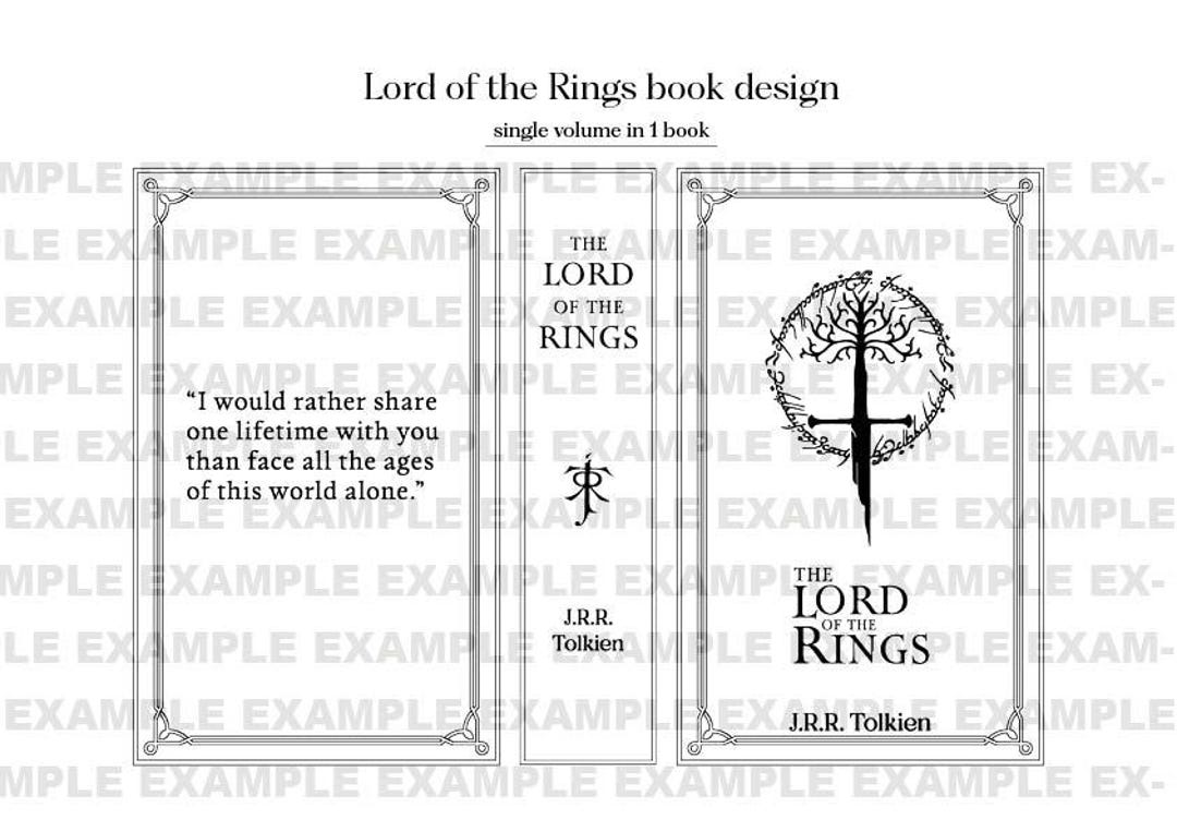 Lord of the Rings Book Cover Design - Digital Files - Etsy