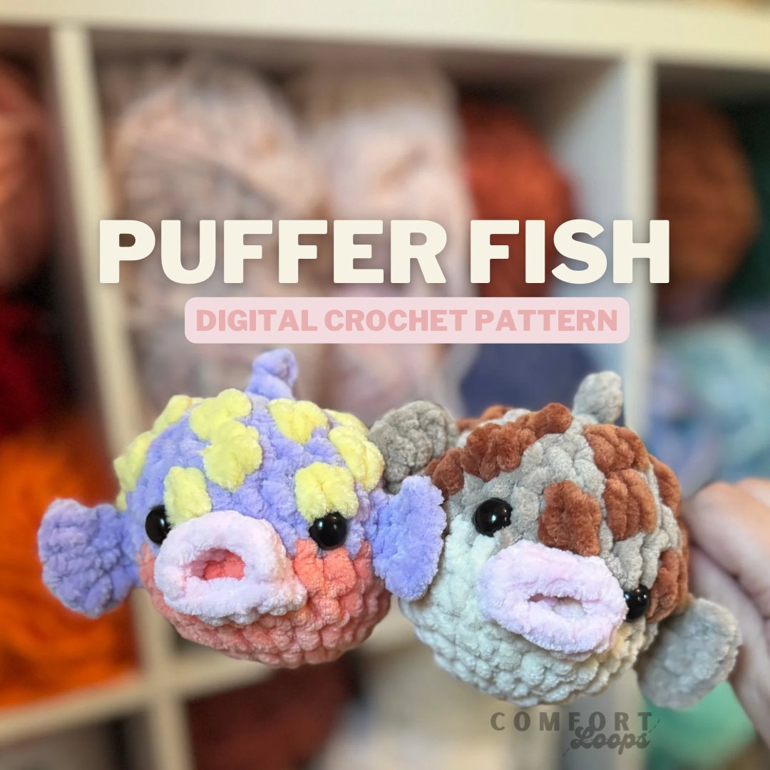 Puffin the Puffer Fish Pattern / NO SEW / Crochet Pattern / Crochet ...