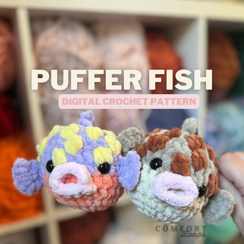 Puffin the Puffer Fish Pattern / NO SEW / Crochet Pattern / Crochet ...