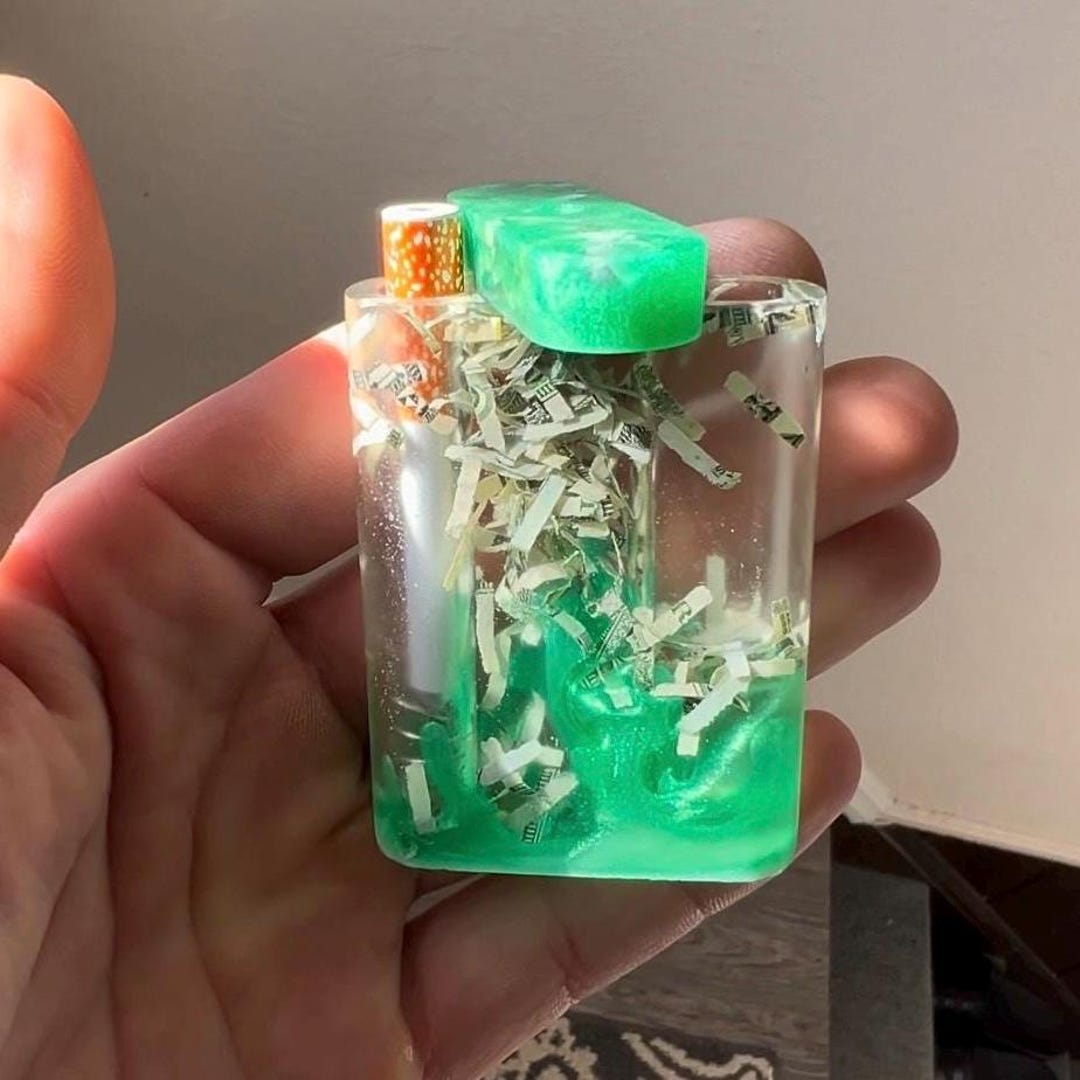 Glow-in-the-dark Epoxy Dugout With Shark Tooth One Hitter – Custom ...
