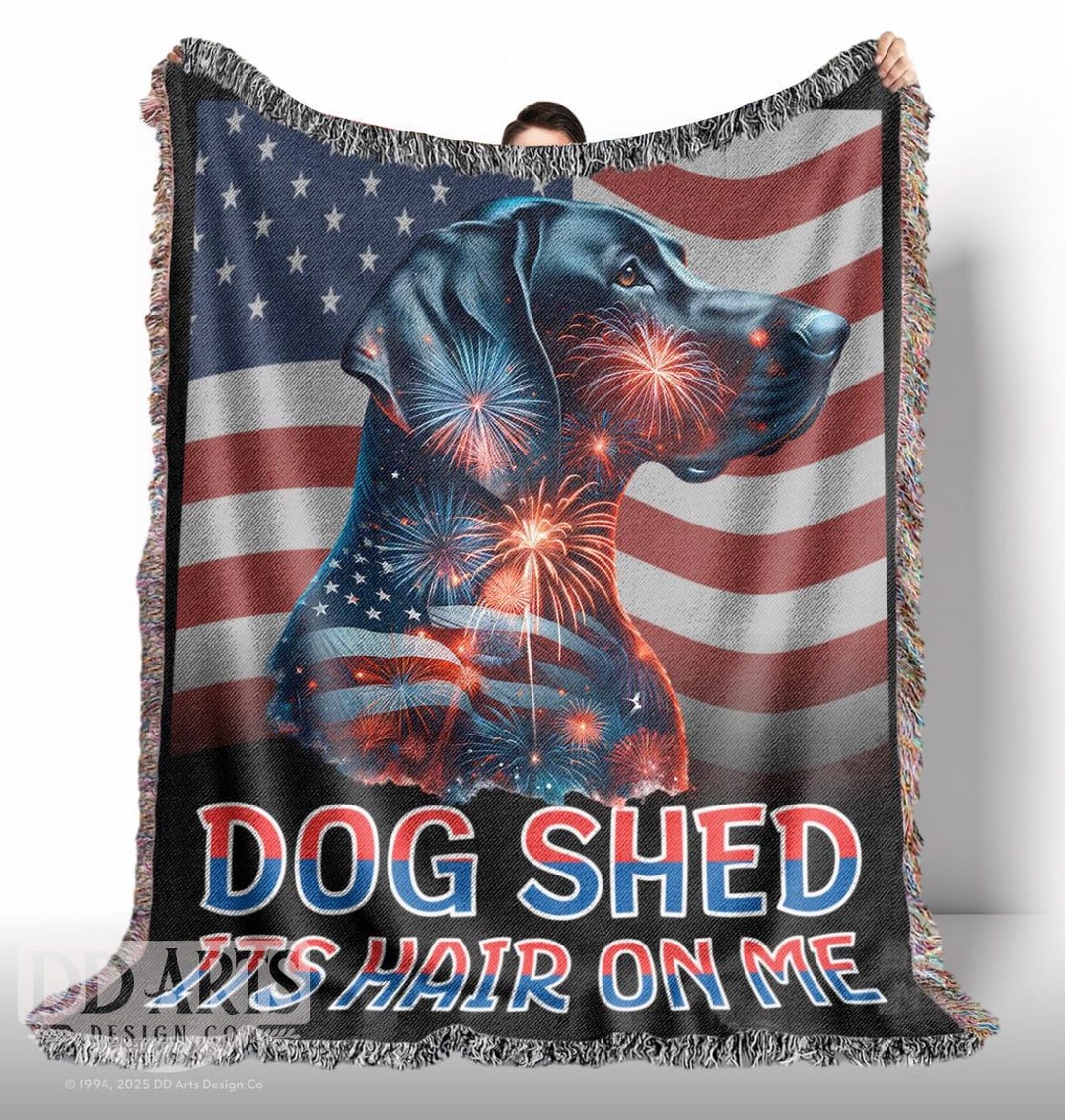 German Shorthaired Pointer Patriotic Woven Blanket, USA Dog Decor - Etsy