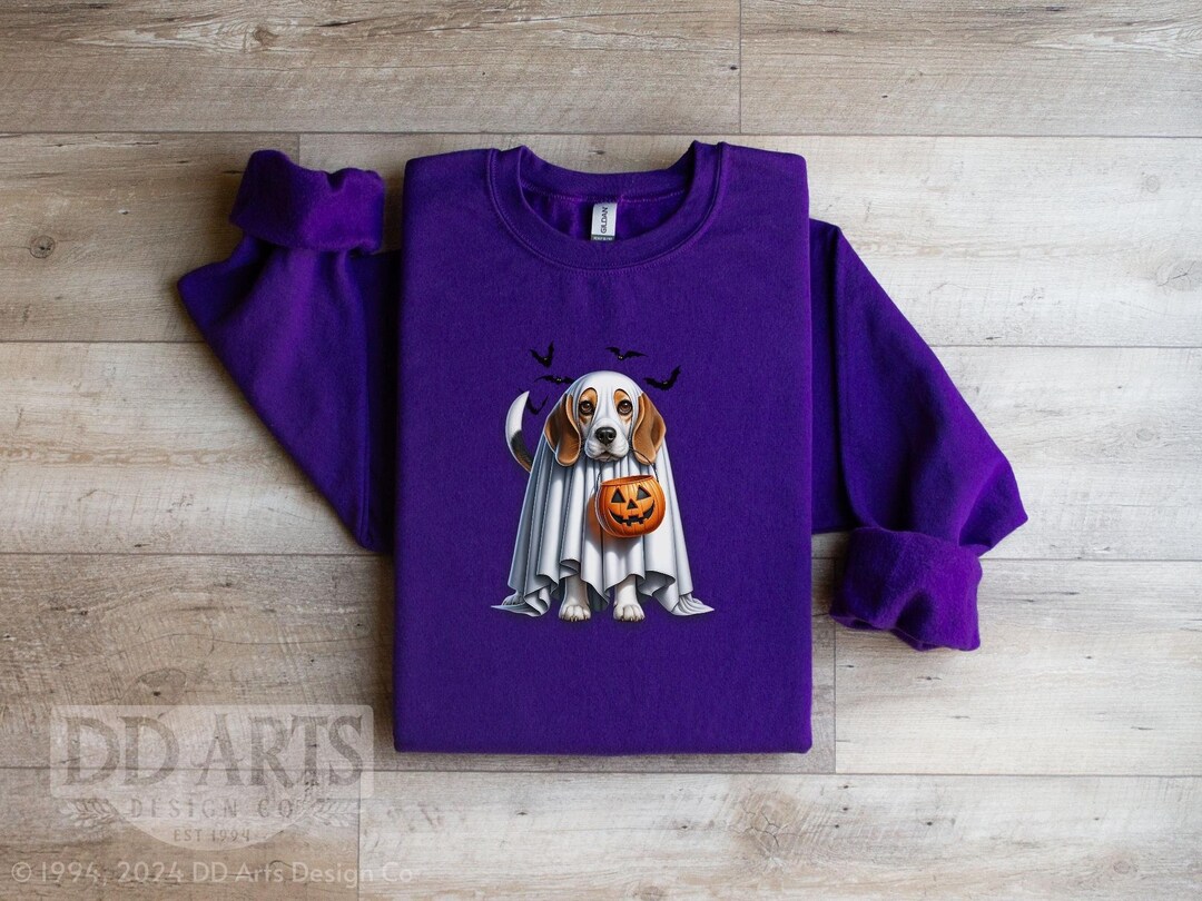 Funny Beagle Halloween Shirt, Ghost Dog Sweatshirt, Beagle Top, Beagle ...