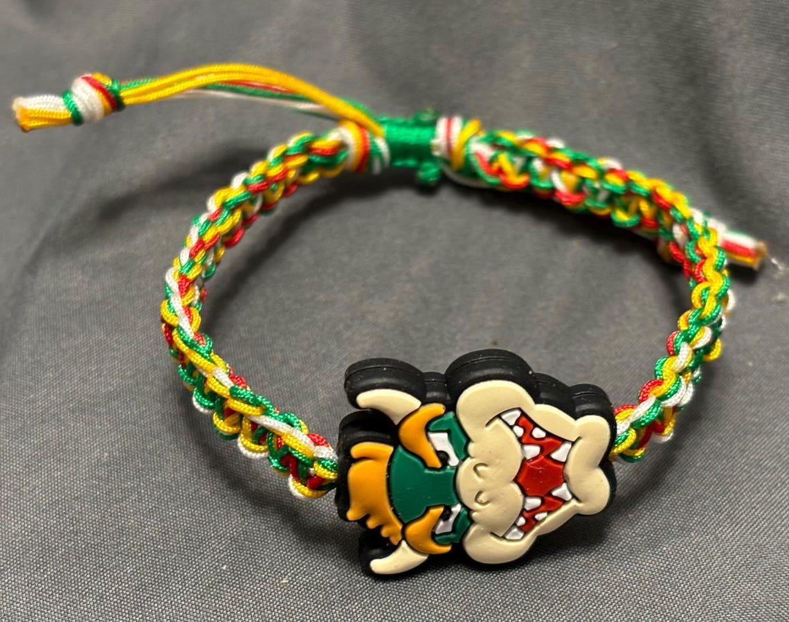 Macrame Mario Bros. Bowser Inspired Bracelet - Etsy
