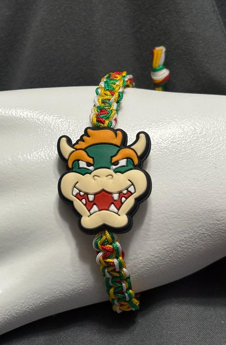 Macrame Mario Bros. Bowser Inspired Bracelet - Etsy