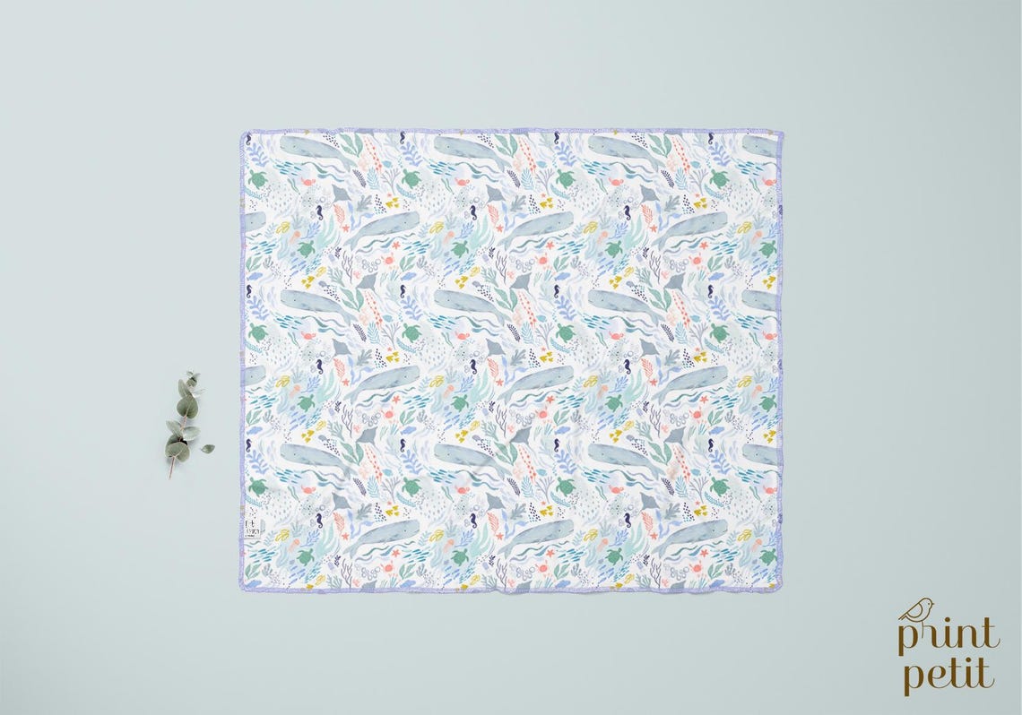 Underwater Seamless Pattern Sea Animals, Whales Seamless Pattern Design ...