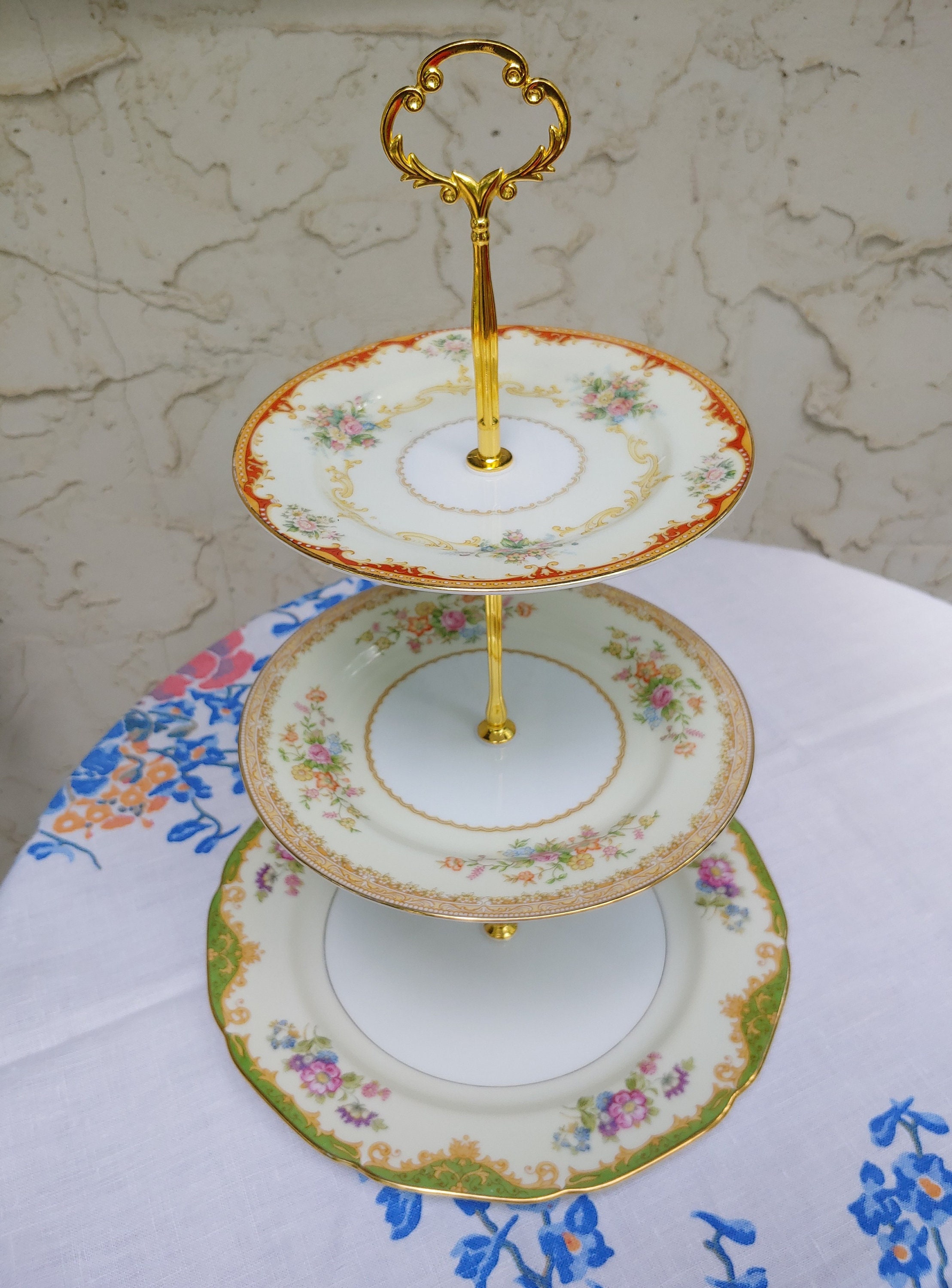 Mismatched China FREDERIQUE 3 Tier Vintage Noritake Mikasa Sango Plate ...