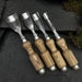 Timber Chisels - 52100 Carbon Steel Blades, Ash Wood Handles, Leather ...