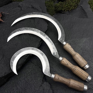 Hand-forged Sickle Set 3 PCS, Druid's Ceremony Tools, Handmade Scythe ...