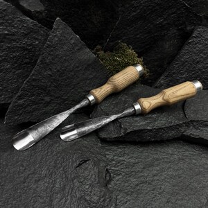 Premiumforge Wood Carving Gouges Kit 2 Pcs Forged Straight Rounded ...