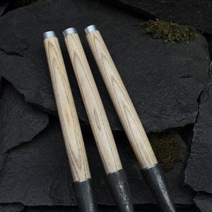 Timber Chisels - 52100 Carbon Steel Blades, Ash Wood Handles, Leather ...