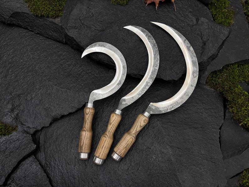Hand-forged Sickle Set 3 PCS, Druid's Ceremony Tools, Handmade Scythe ...