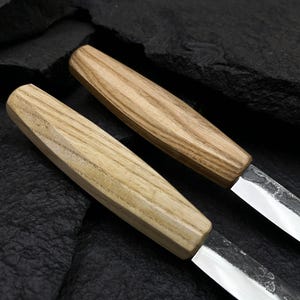 2-piece Hand Forged Sloyd Knife Set, 52100 Steel Blades, Ergonomic Ash ...