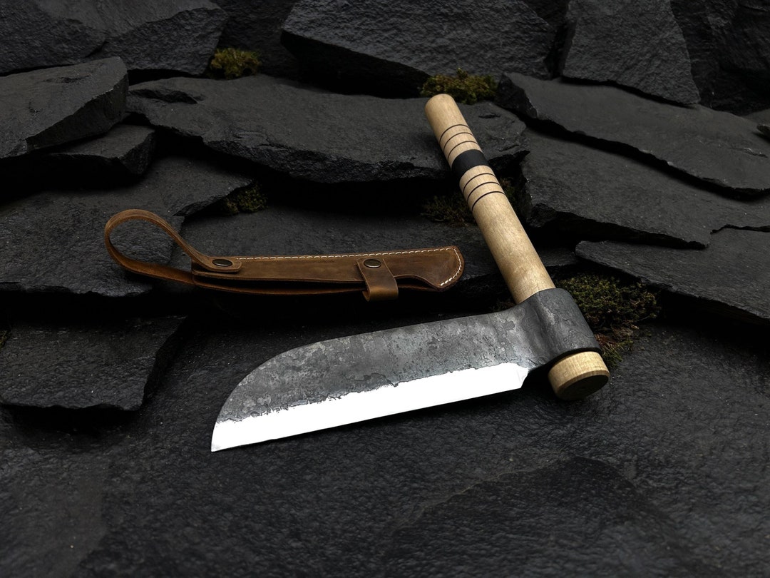 Premiumforge, Small Splitting Froe Carbon Steel Blade, Ash Wood Handle ...