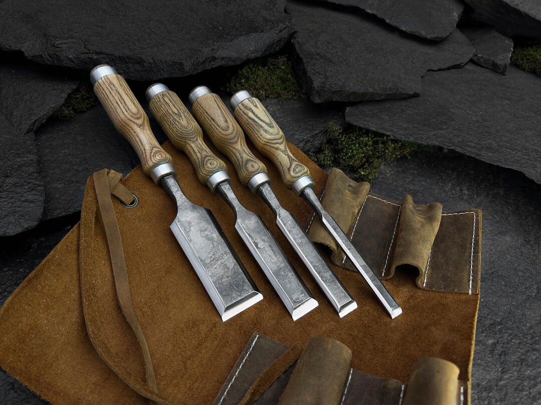 Hand-forged Bevel Edge Chisels: 52100 Carbon Steel, Ash Handles ...