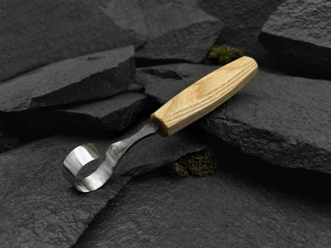 Premiumforge, Scorp Knife 52100 Steel Blade, Ash Wood Handle Spoon ...