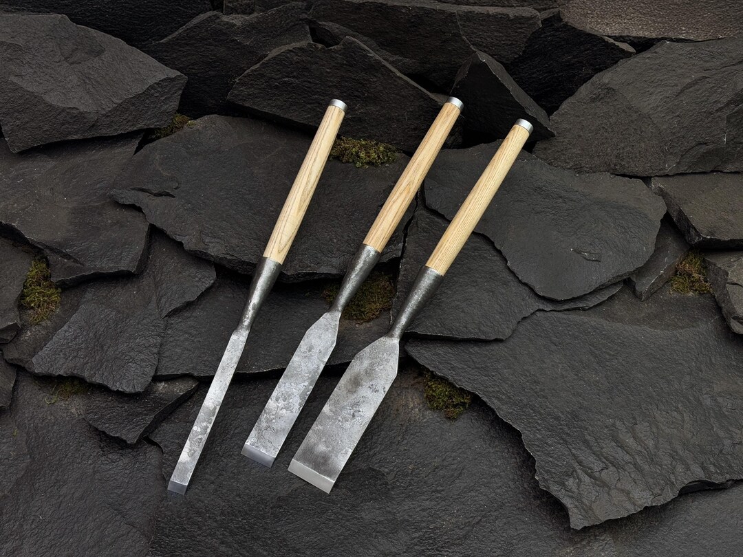 Forged Timber Chisels 52100 Carbon Steel Blades, Ash Wood Handles ...