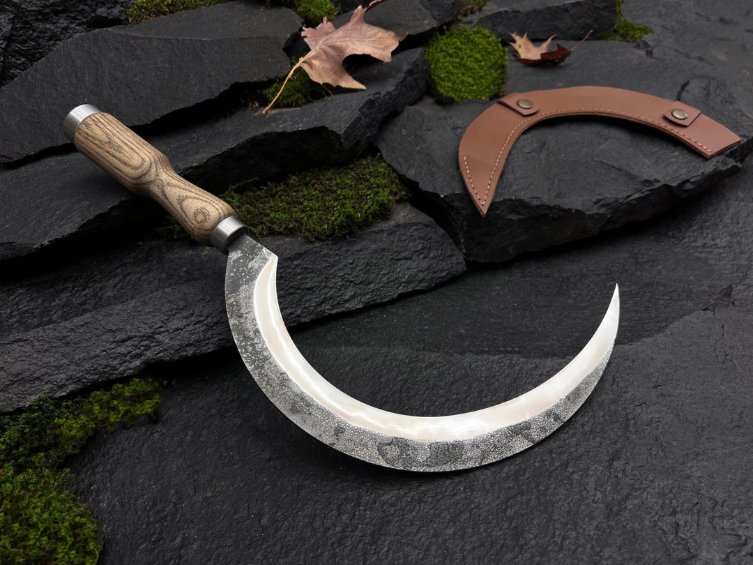 Forged Large Sickle, Forged Braid Handmade for Collecting Herbs, Garden ...