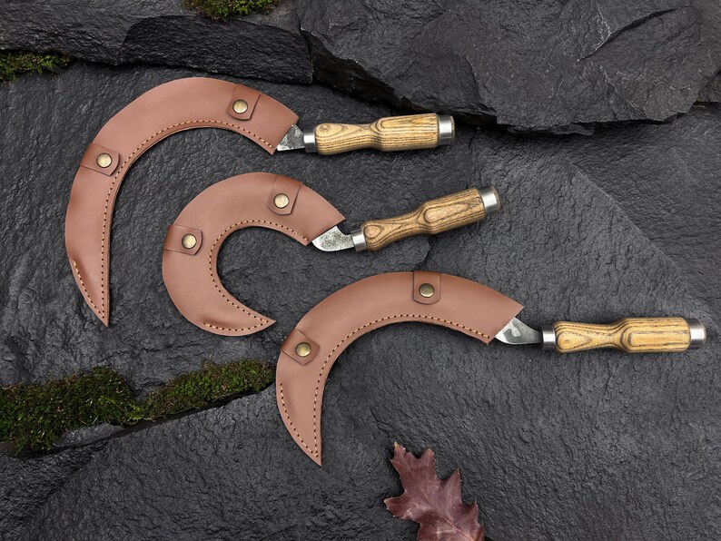 Hand-forged Sickle Set 3 PCS, Druid's Ceremony Tools, Handmade Scythe ...