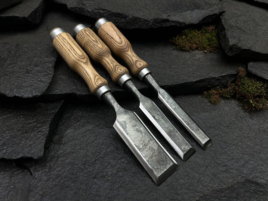 Hand-forged Bevel Edge Chisels - 52100 Carbon Steel Blades, Ergonomic ...
