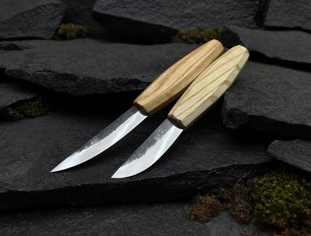 Forged Sloyd Knives, 52100 Carbon Steel Blades, Ergonomic Ash Handles ...
