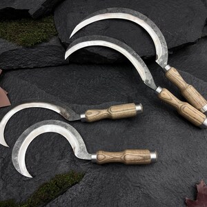 Forged Garden Sickle Set 4 PCS, Harvest Set, Hand Scythes, Ritual ...
