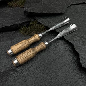 Premiumforge Wood Carving Gouges Kit 2 Pcs Forged Straight Rounded ...