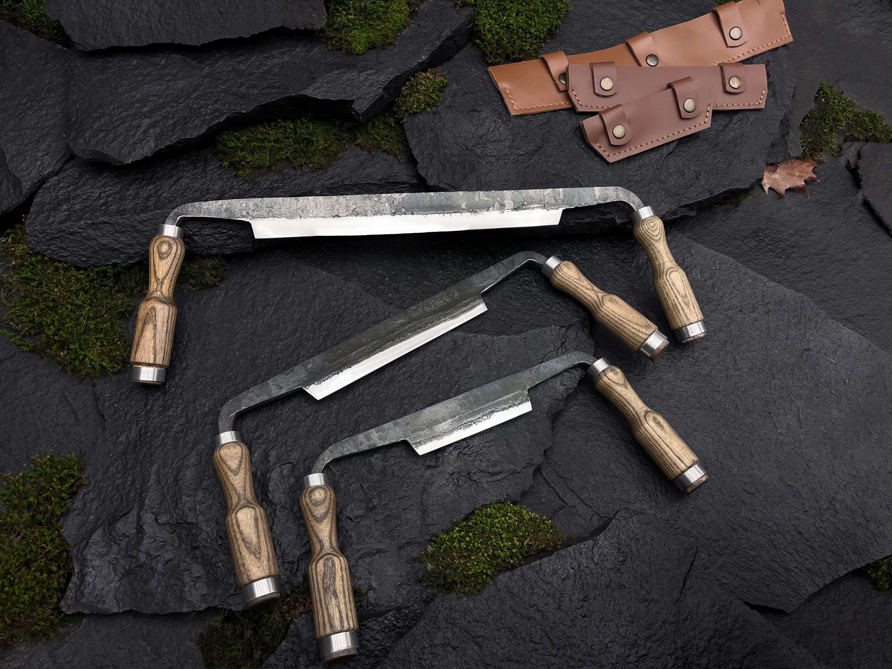 Premiumforge Forged Carpenters Drawknife Kit 3 Pcs Woodworking Tool ...