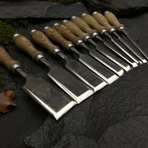 Premiumforge Wood Carving Chisels Kit 10 Pcs Woodworking Tools Timber ...