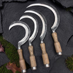 Forged Garden Sickle Set 4 PCS, Harvest Set, Hand Scythes, Ritual ...
