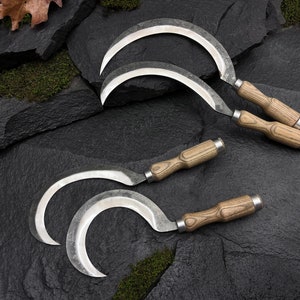 Forged Garden Sickle Set 4 PCS, Harvest Set, Hand Scythes, Ritual ...