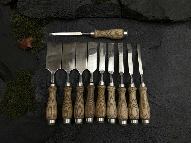 Premiumforge Wood Carving Chisels Kit 10 Pcs Woodworking Tools Timber ...