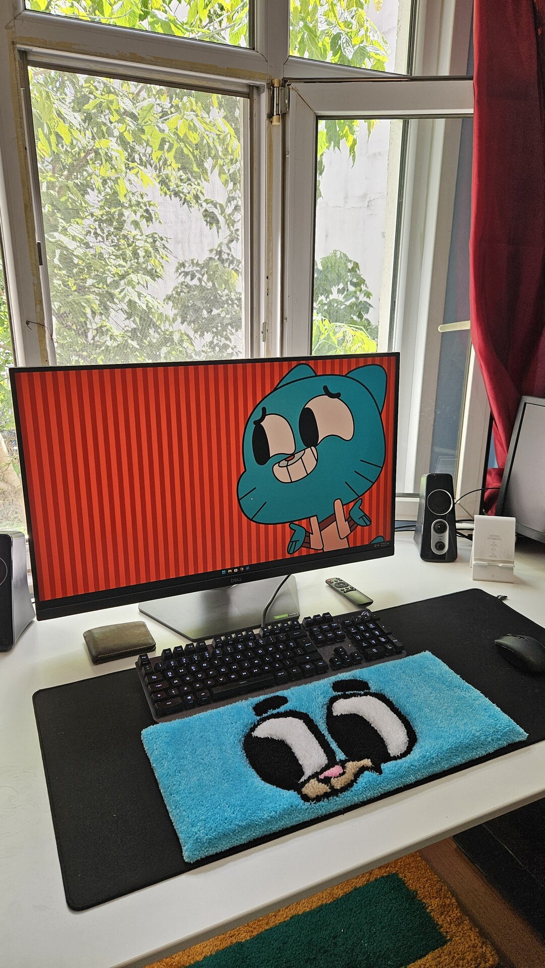 Gumball Print Keyboard Rug, Gumball Themed Desk Mat, Funny Cartoon Desk ...