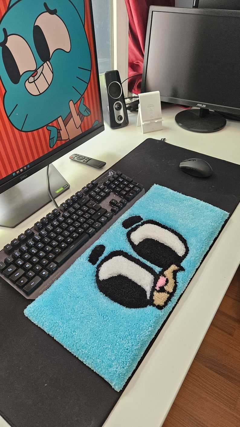 Gumball Print Keyboard Rug, Gumball Themed Desk Mat, Funny Cartoon Desk ...