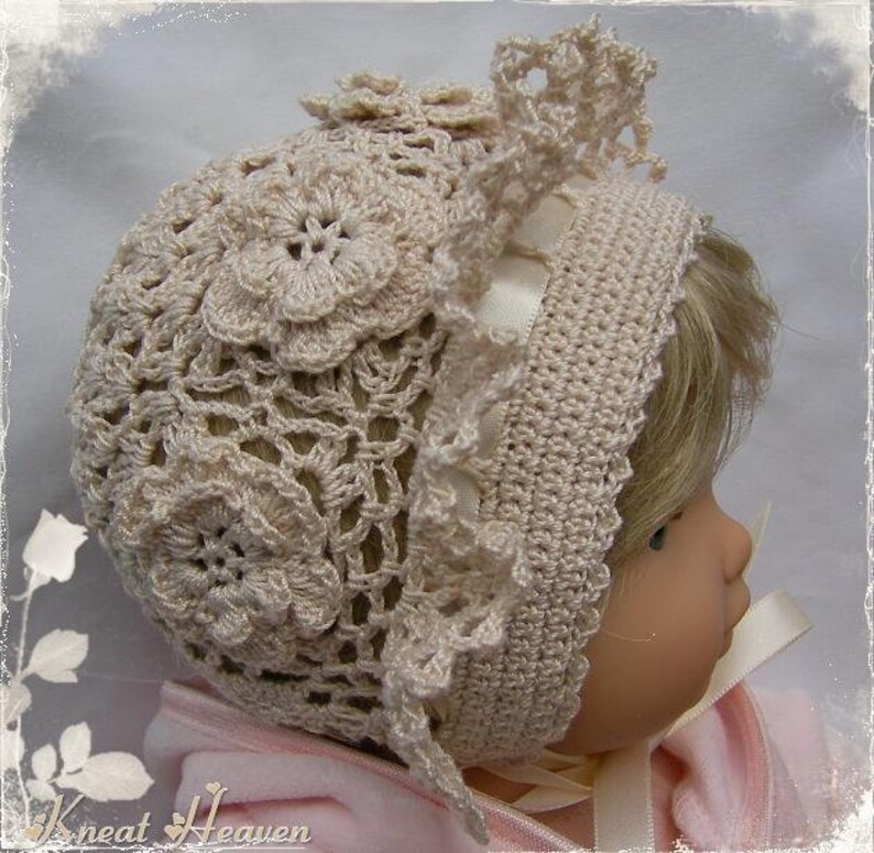 Hand Crochet Irish Rose Baby/reborn Doll Bonnet, Christening, Baptism ...