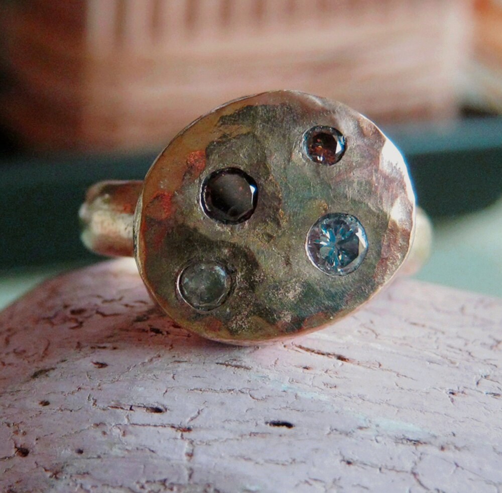 Handmade Recycled Gold Ring With Random Diamonds diamond Jubilee Ring ...