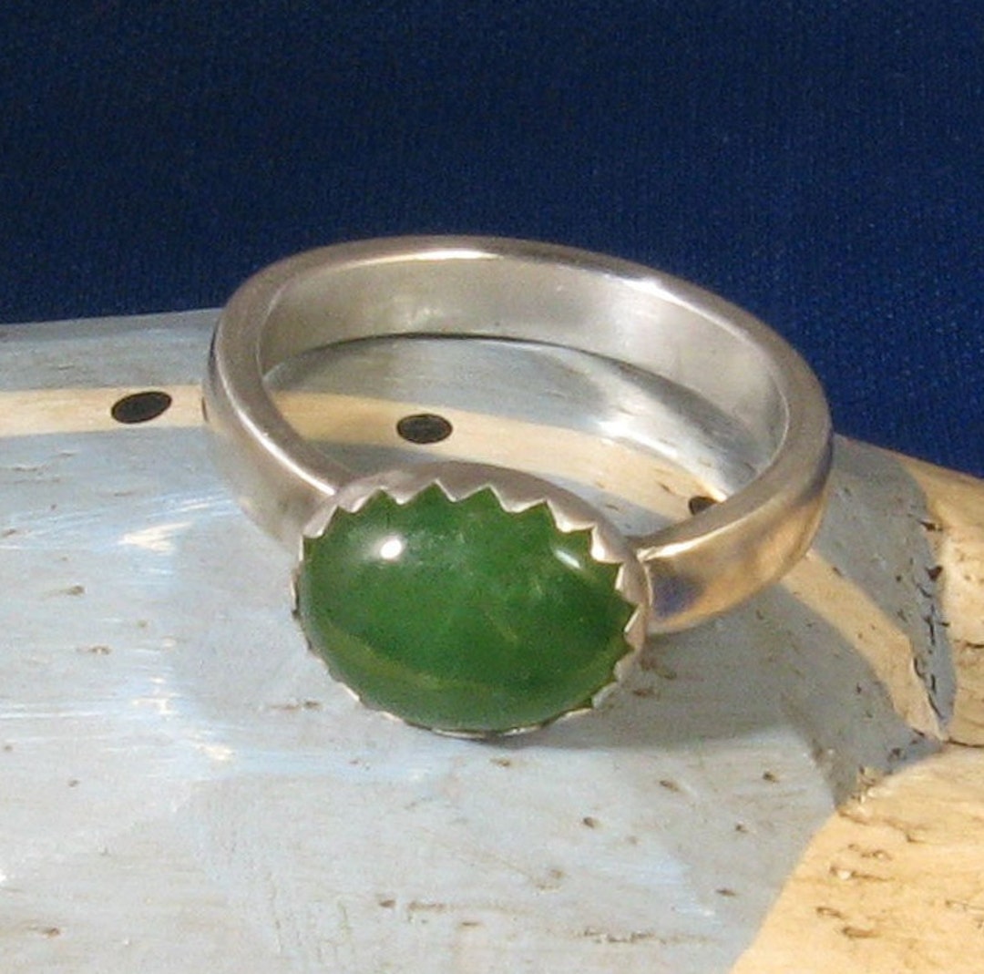 Lucky Jade Ring Handmade Sterling Silver Stone Ring - Etsy