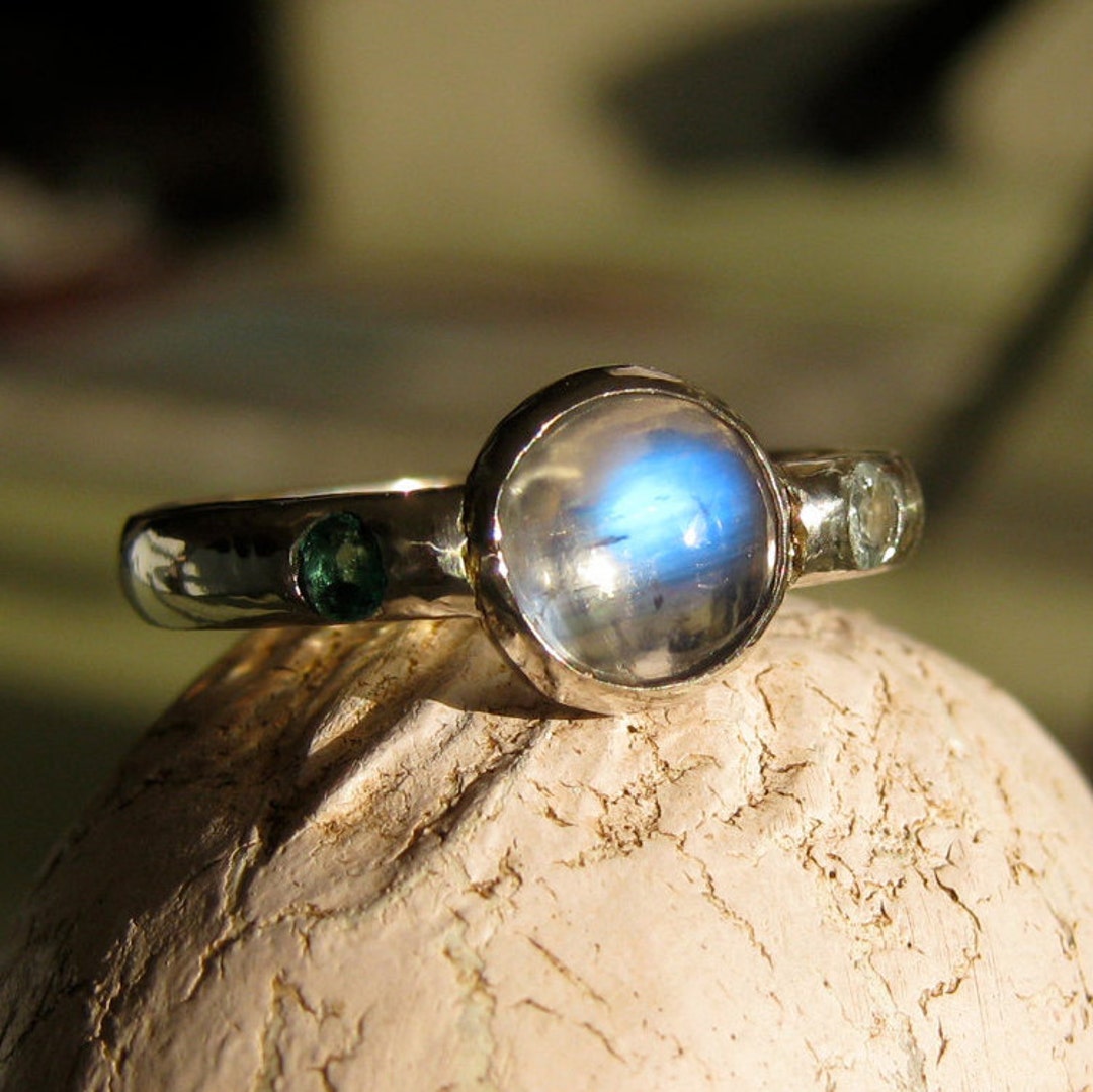 Moonstone Ring Mother Daughter Ring Mother Son Ring Moonstone Silver ...