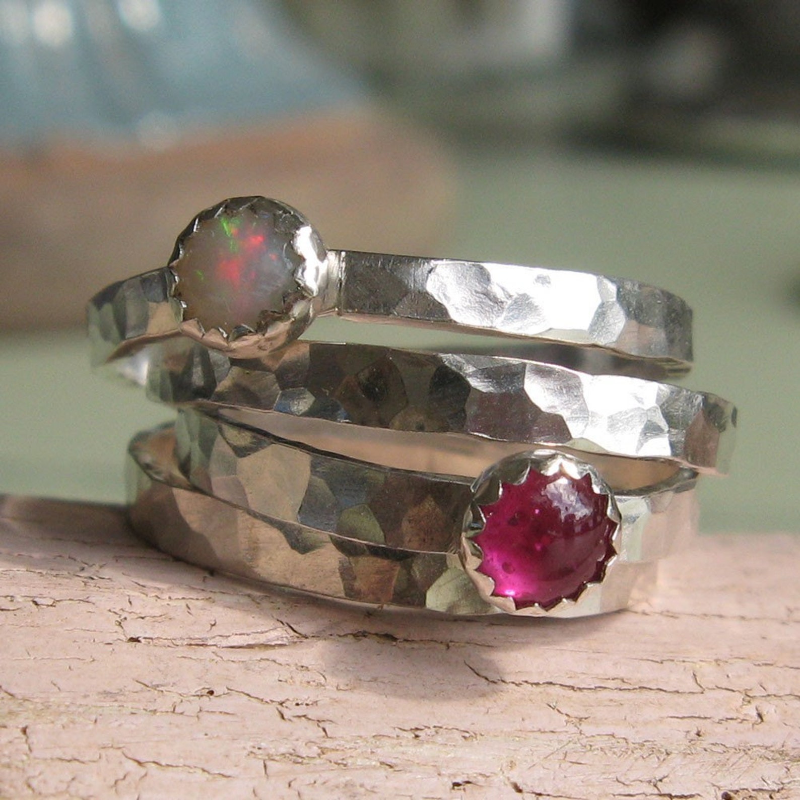 Stacking Opal Ring pixie Dust - Etsy