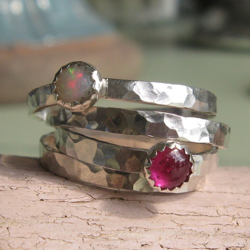 Stacking Opal Ring pixie Dust - Etsy