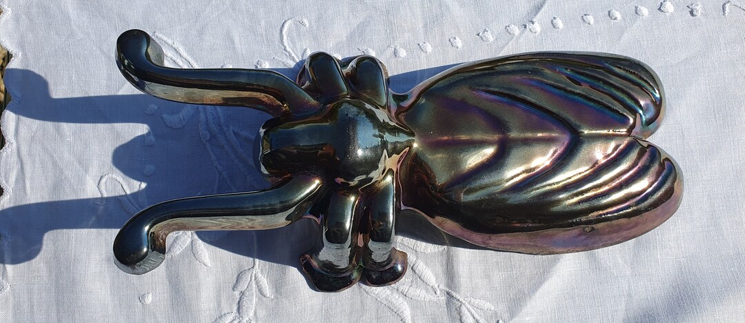 Antique Cast Iron Scarab Beetle Bug Boot Jack Statue Doorstop ...